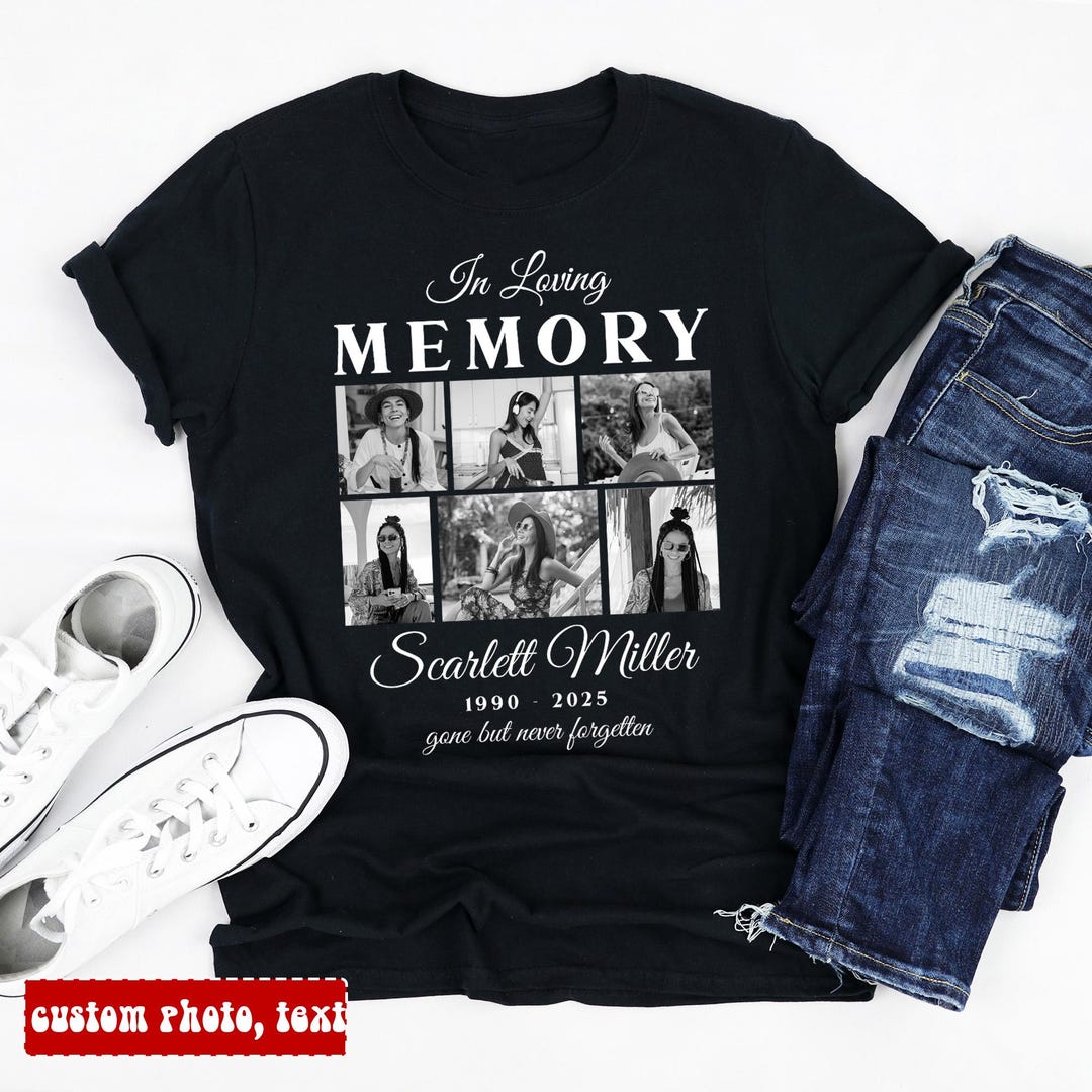 Personalized in Loving Memory Shirt, Custom Memorial Photo Shirt ...