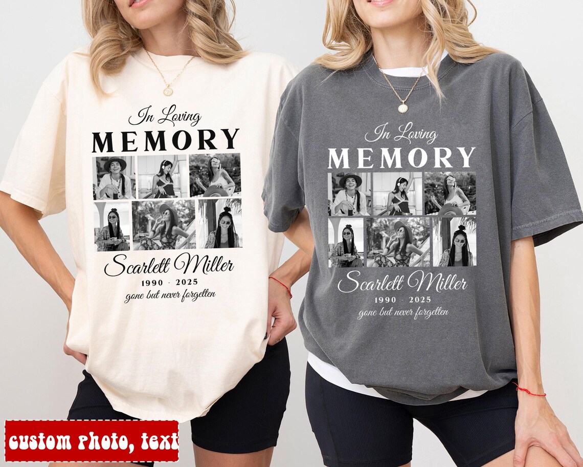 Personalized in Loving Memory Shirt, Custom Memorial Photo Shirt ...