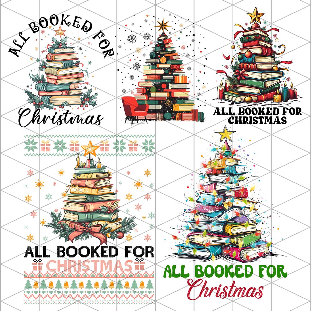 All Booked for Christmas Png, Christmas Books Design Png, Book Lovers ...