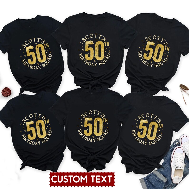 Personalized Birthday Squad Shirt, Custom 50th Birthday Squad Shirts ...