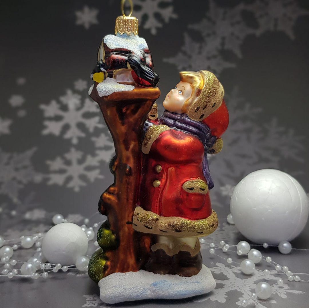 Hand-blown Glass "winter's Little Helper" Ornament - A Glimpse of ...