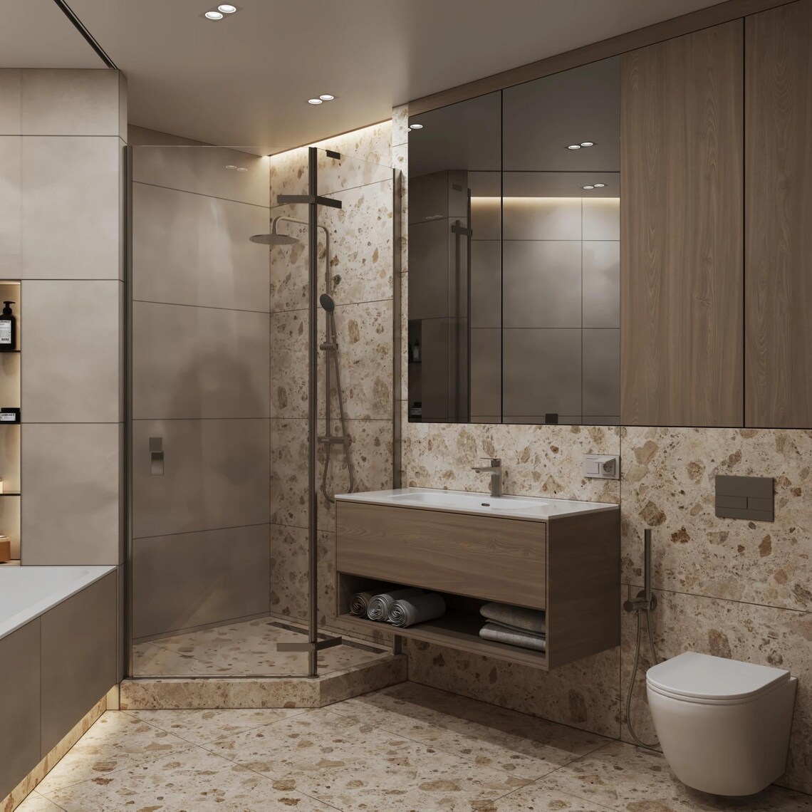 Bathroom Interior Design, 3D Bathroom Rendering, Realistic ...