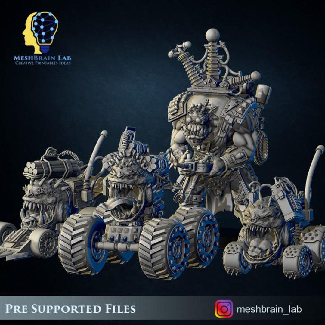 ORK BIG MEK Mad Hobbyist With Pet Bombs by Meshbrain Labs. - Etsy