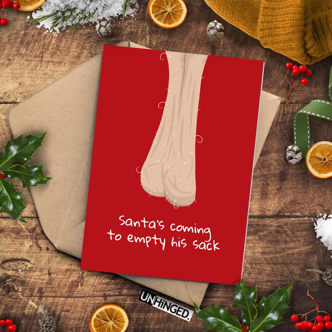 Santas Sack Rude Christmas Card Offensive Christmas Cards Funny Rude ...