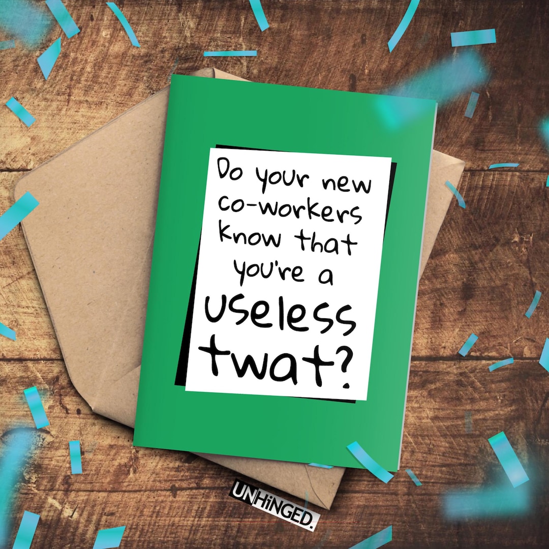 Rude New Job Card Funny Leaving Cards Offensive New Job Card Explicit ...