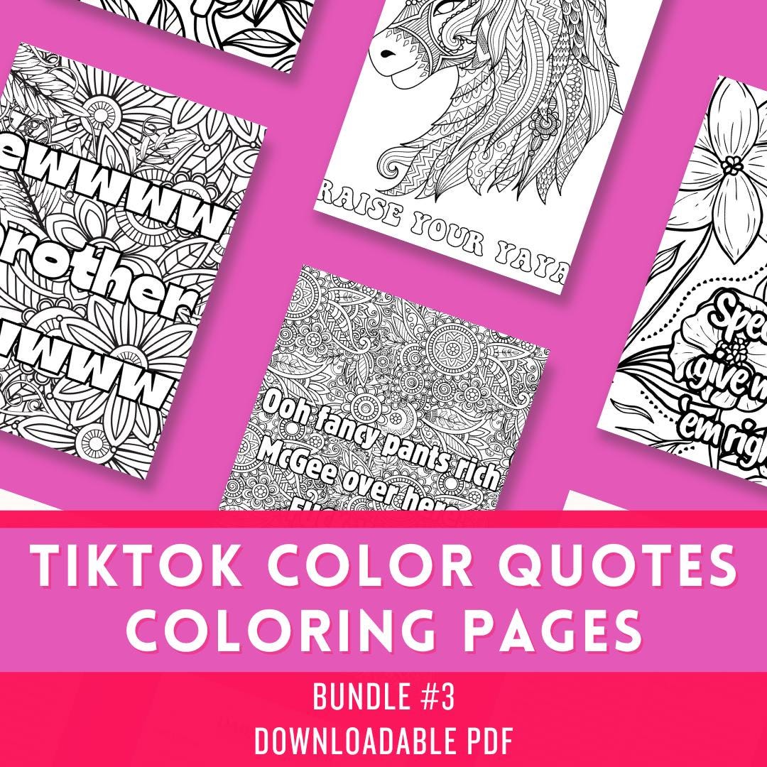 10 Coloring Pages, Tiktok Quotes, Tiktok Ban, Tiktok Funny, Digital ...