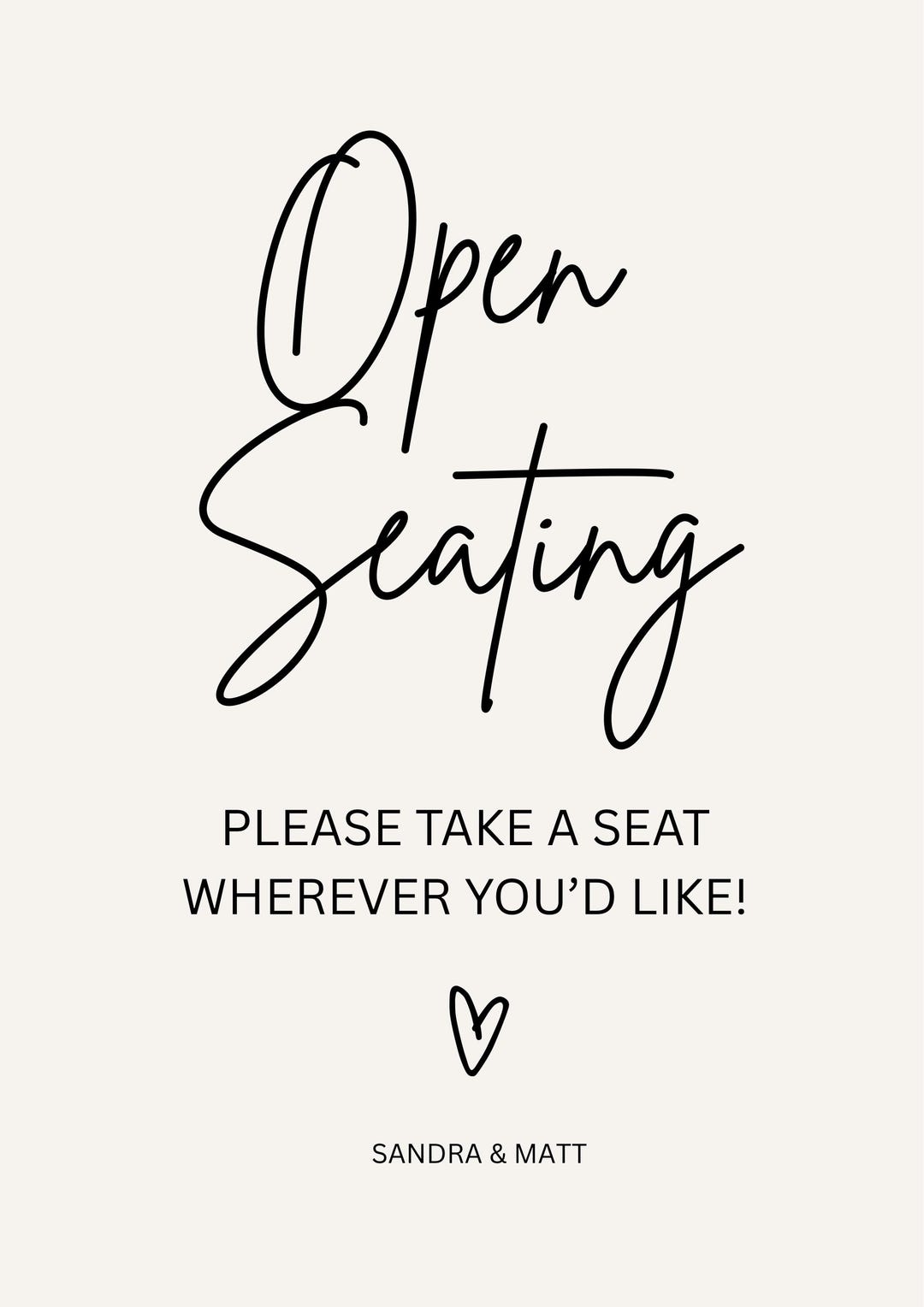 Open Seating Plan Wedding Sign - Etsy Australia