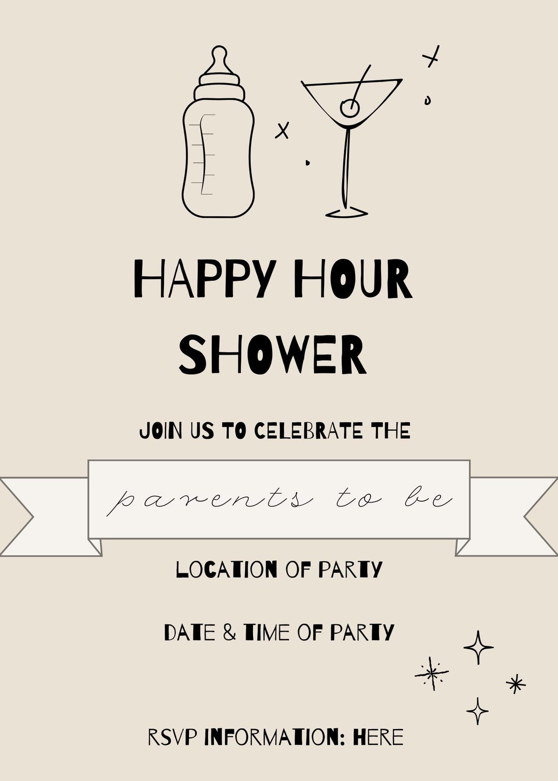 Happy Hour Shower, Baby Shower, Drinks, Casual, Fun, E-vite ...