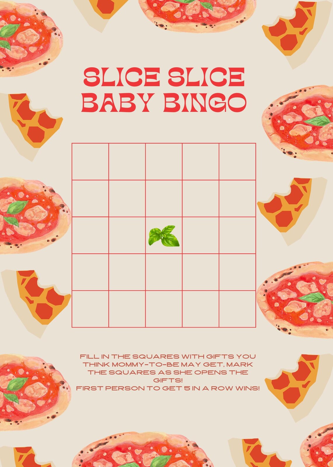 Slice Slice Baby Shower Bundle,shower Games, Pizza Party, Evite ...