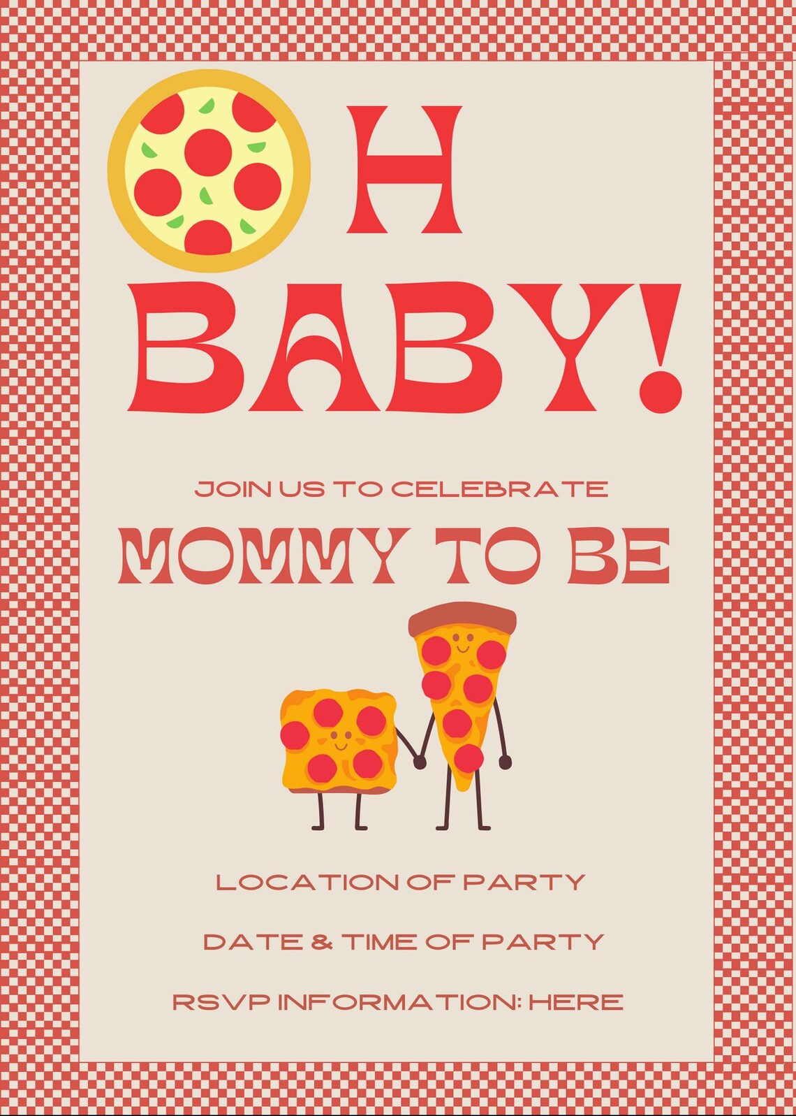 Slice Slice Baby Shower Bundle,shower Games, Pizza Party, Evite ...