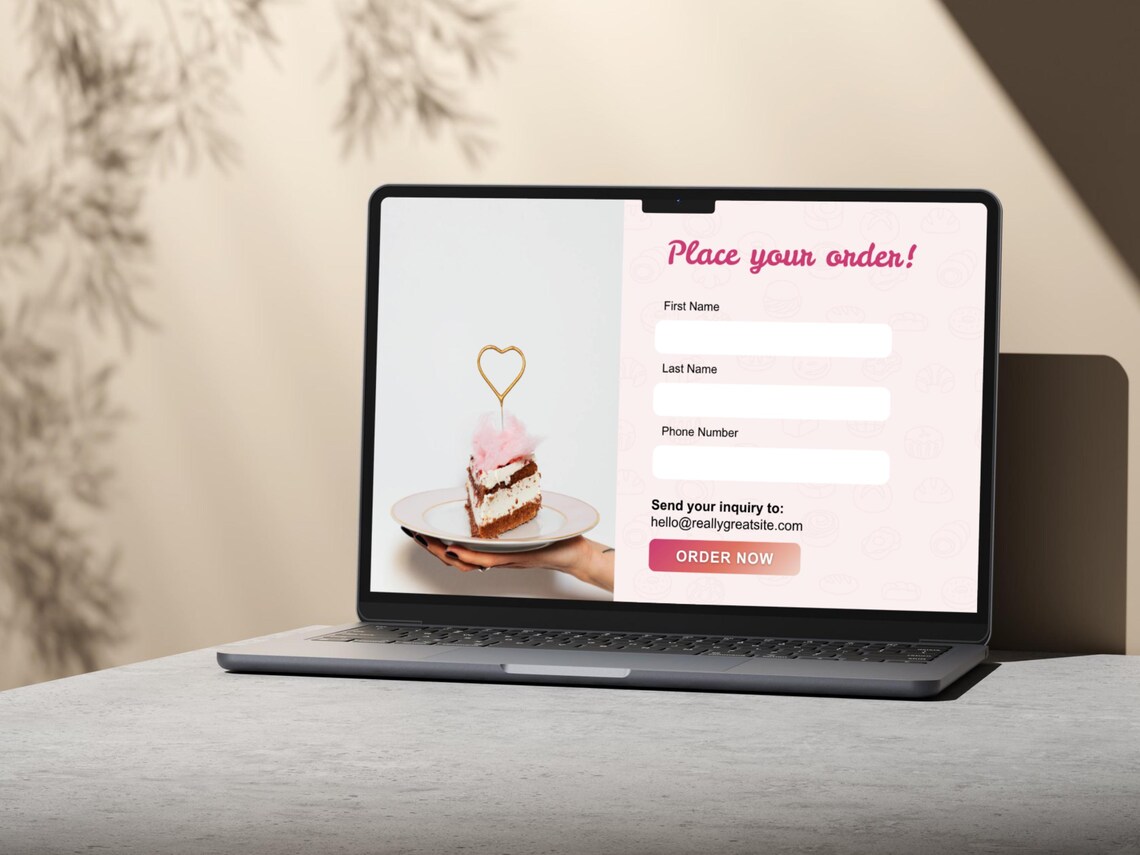 Bakery Website Template: Editable Cake Shop Design (canva, Digital ...