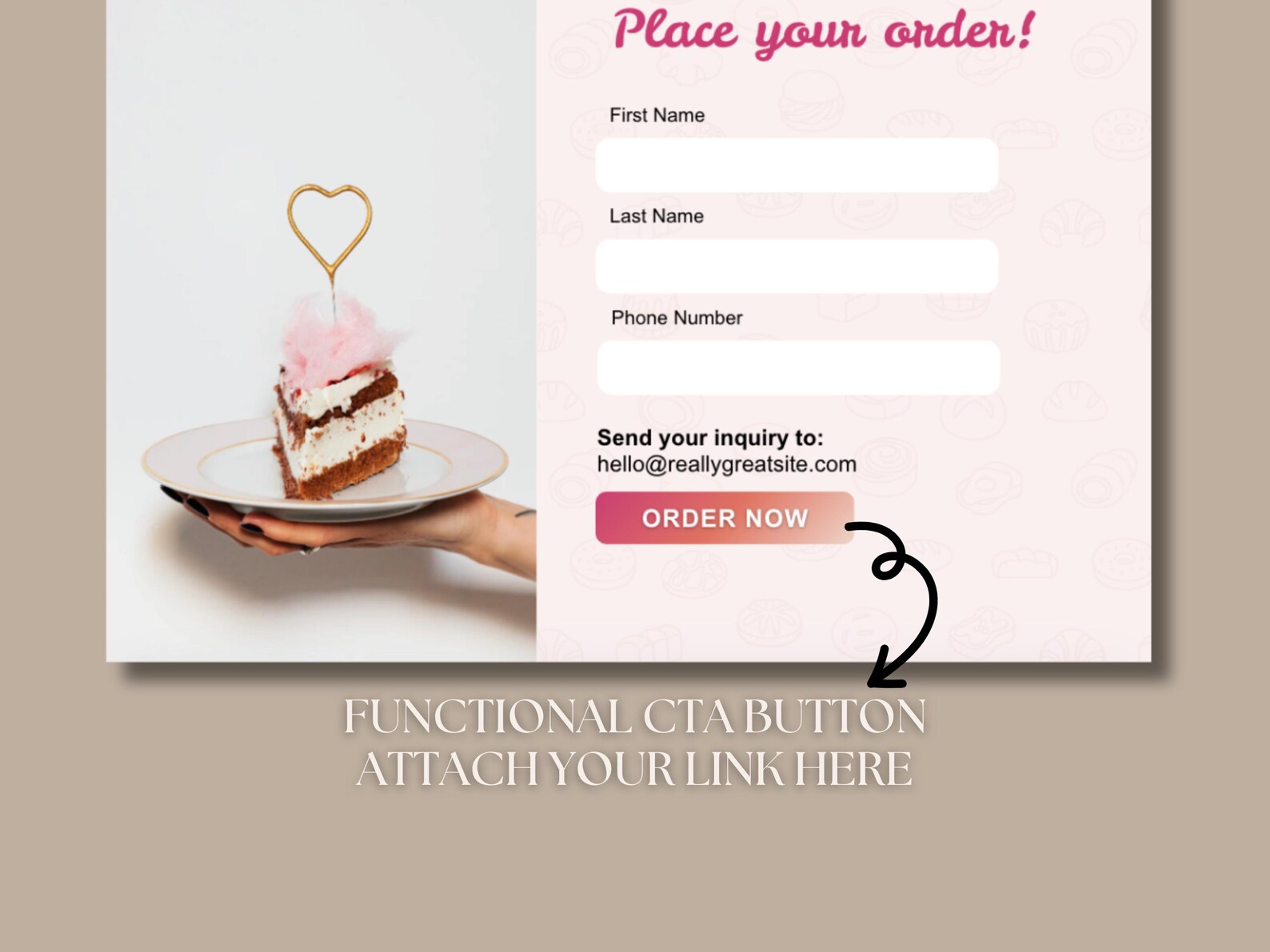 Bakery Website Template: Editable Cake Shop Design (canva, Digital ...