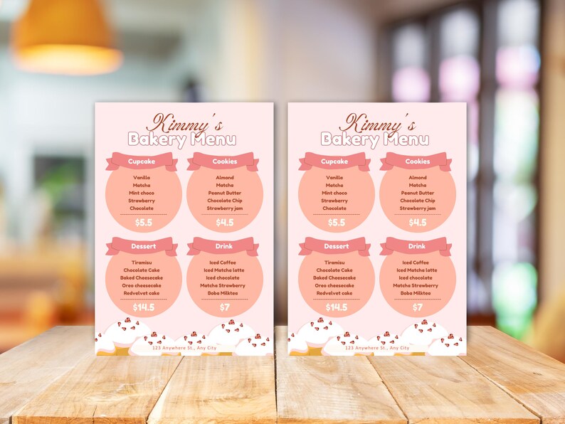 Bakery Menu Template, Bakery Flyer, Digital Menu Template Small ...
