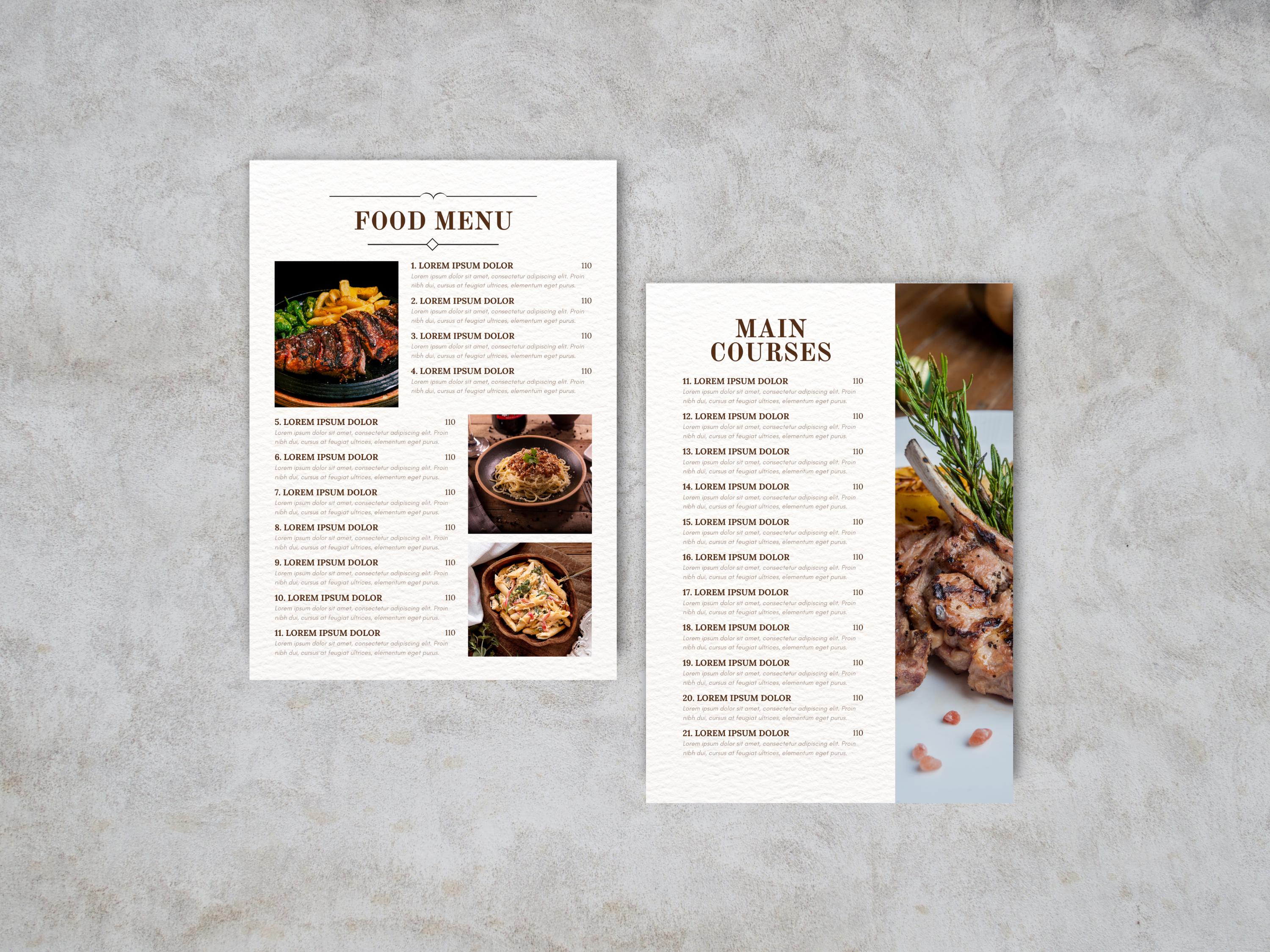 Modern Restaurant Food Menu, Elegant Dinner Menu for Restaurants, Drink ...