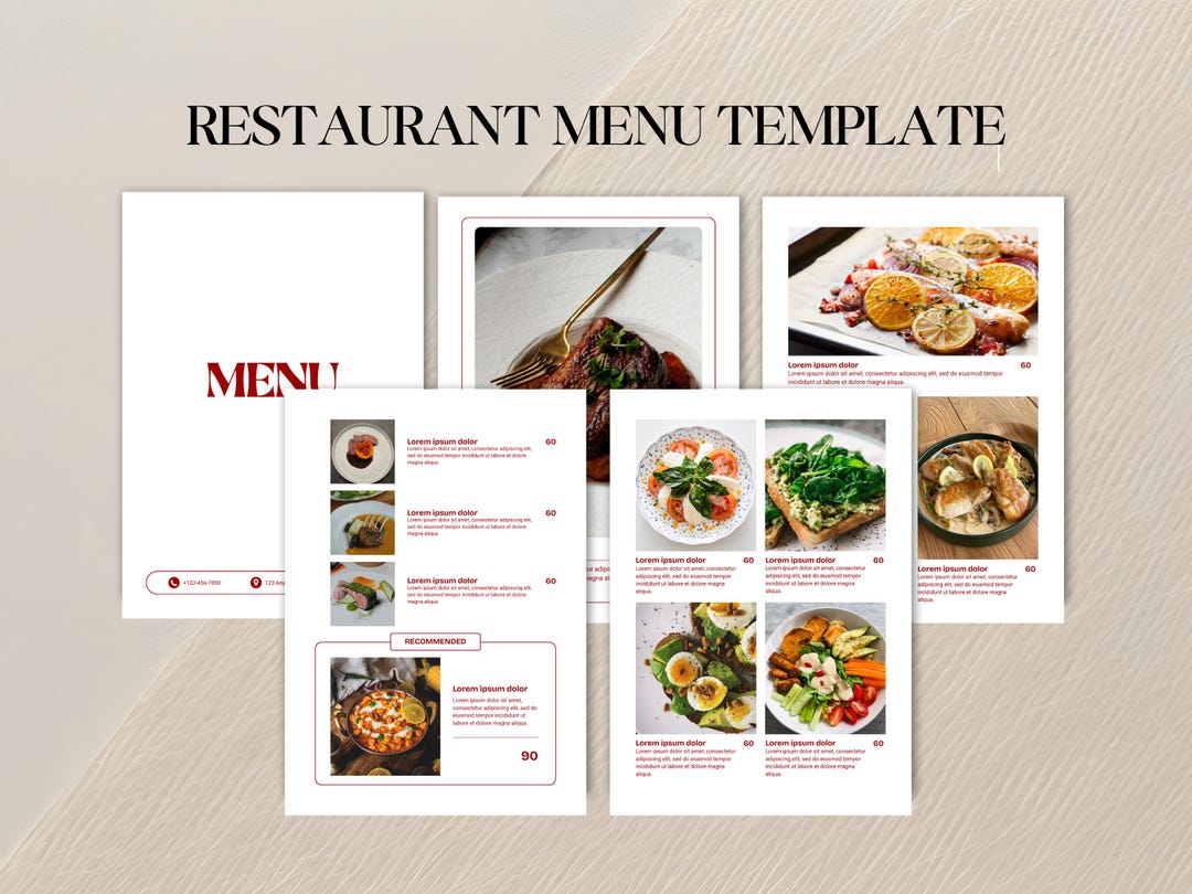Editable Canva Restaurant Menu Template, Printable Food Menu, Modern ...
