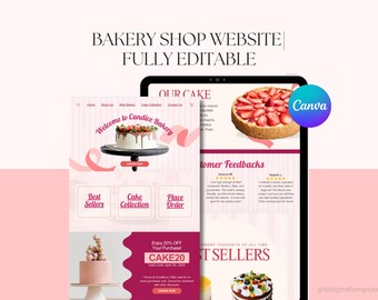 Editable Pink Bakery Menu Template: Cake & Dessert Shop (canva) - Etsy