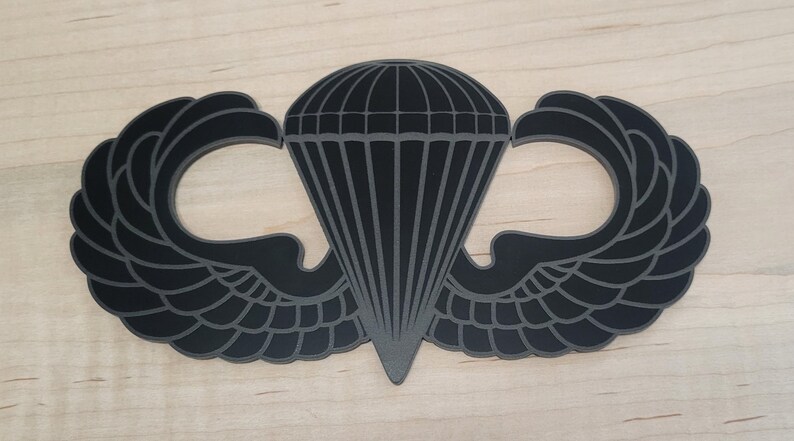 Parachutist jump Wings Badge Black Acrylic 7-3/8 Inch - Etsy