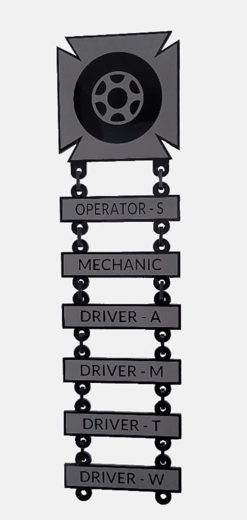 US Army Driver and Mechanic Badge Gloss Black Acrylic 4 Inch Wall ...