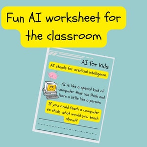 Kids AI Lesson Worksheet for Elementary Students- Fun & Engaging ...