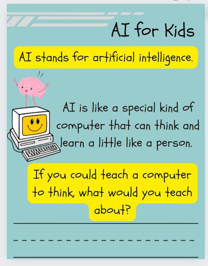 Kids AI Lesson Worksheet for Elementary Students- Fun & Engaging ...