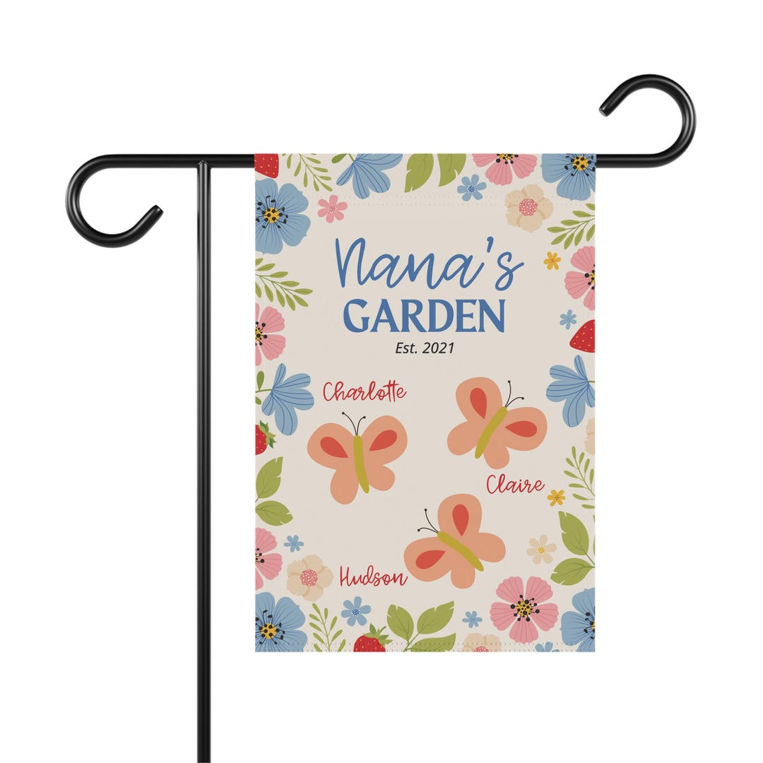 Personalized Garden Banner, Custom Outdoor Decor, Unique Flower Flag ...