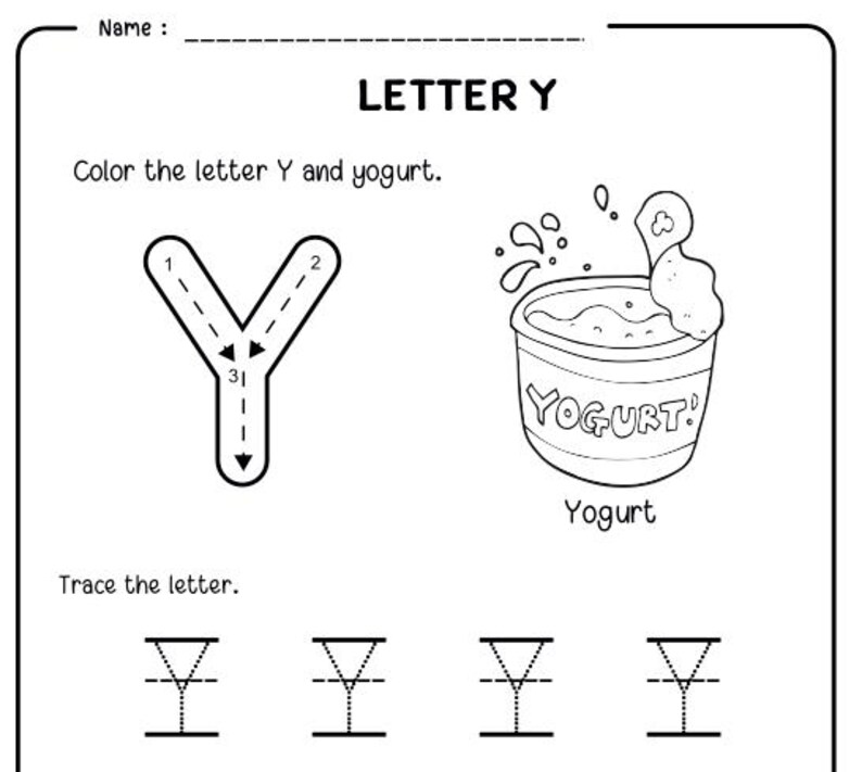 Creative Learning: A-Z Tracing & Coloring Sheets for Kids - Etsy