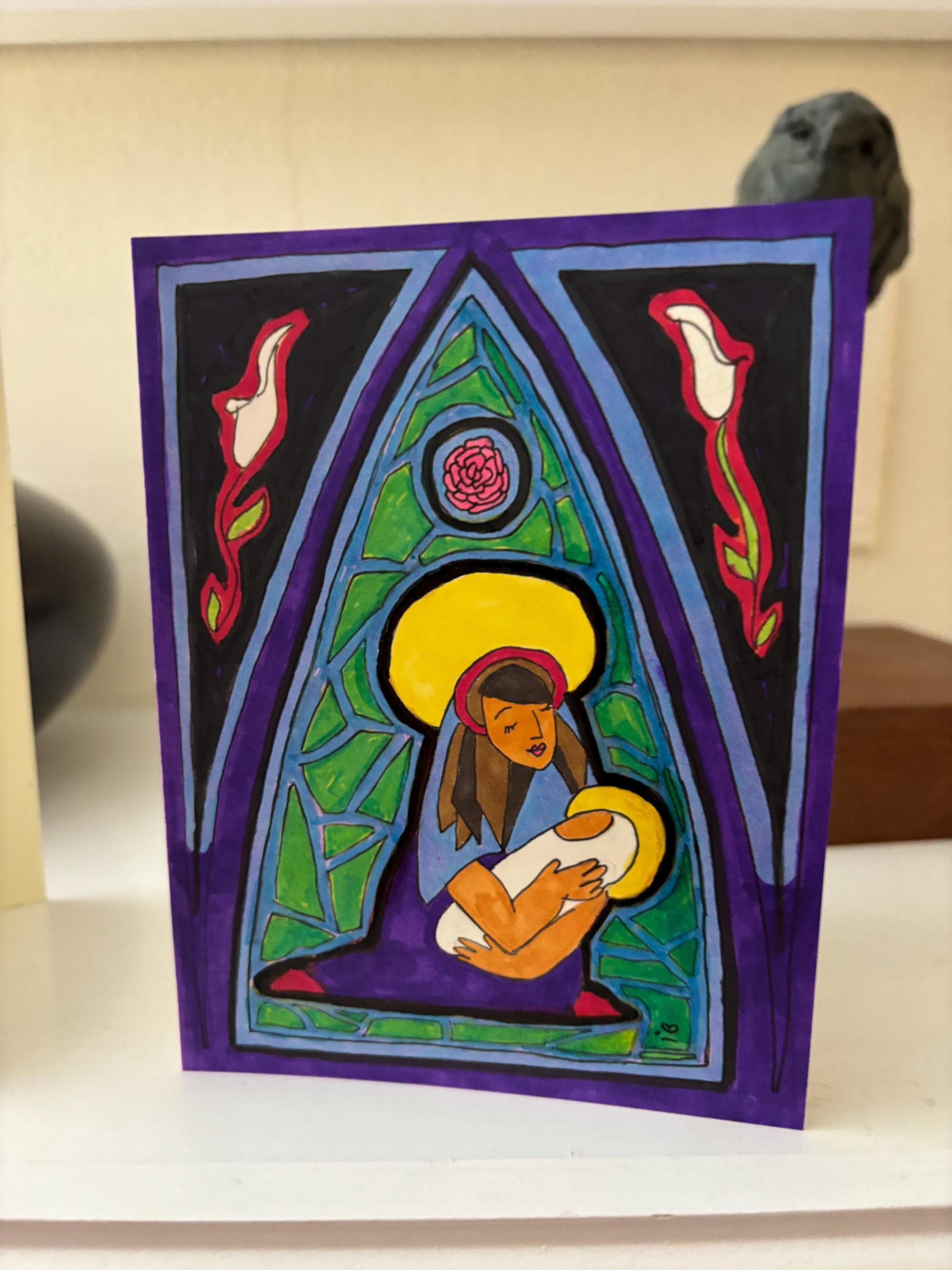 Stained Glass Window Christmas Card Set of 6 - Etsy