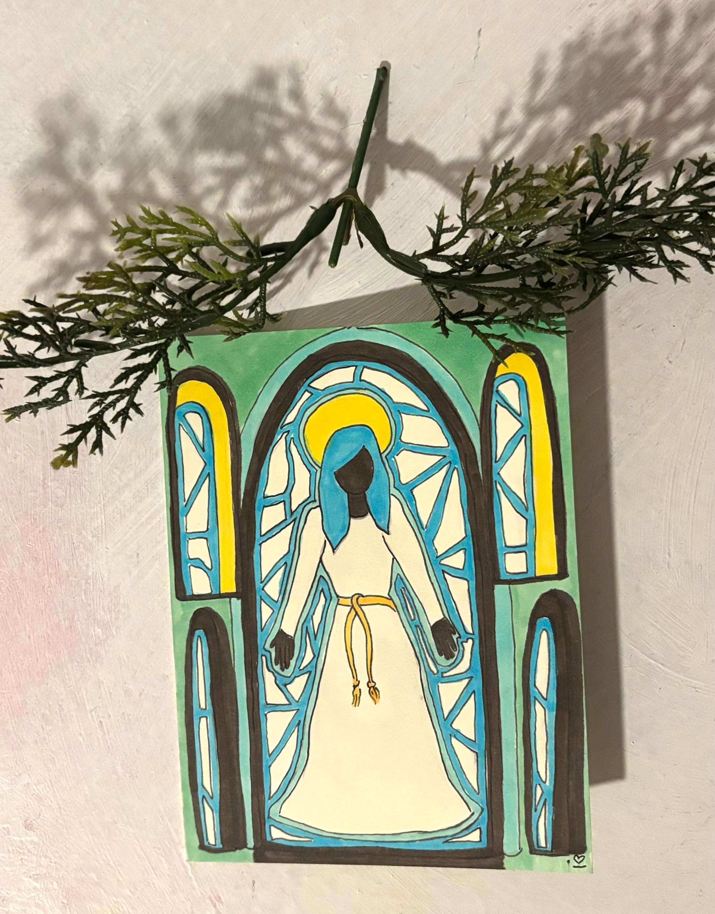 Stained Glass Window Christmas Card Set of 6 - Etsy