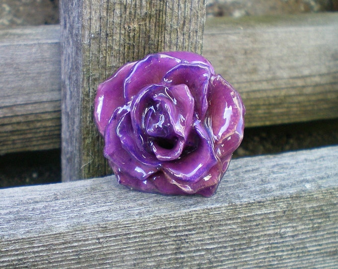 Small Mini REAL Purple Tea ROSE Pendant - Etsy