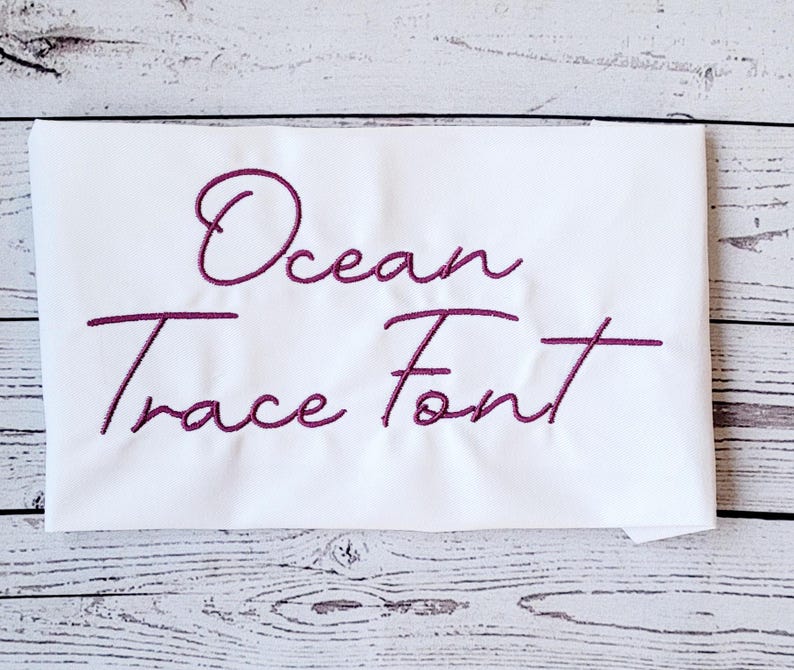 Ocean Trace Script Embroidery Font: Native BX, Handwritten Style ...