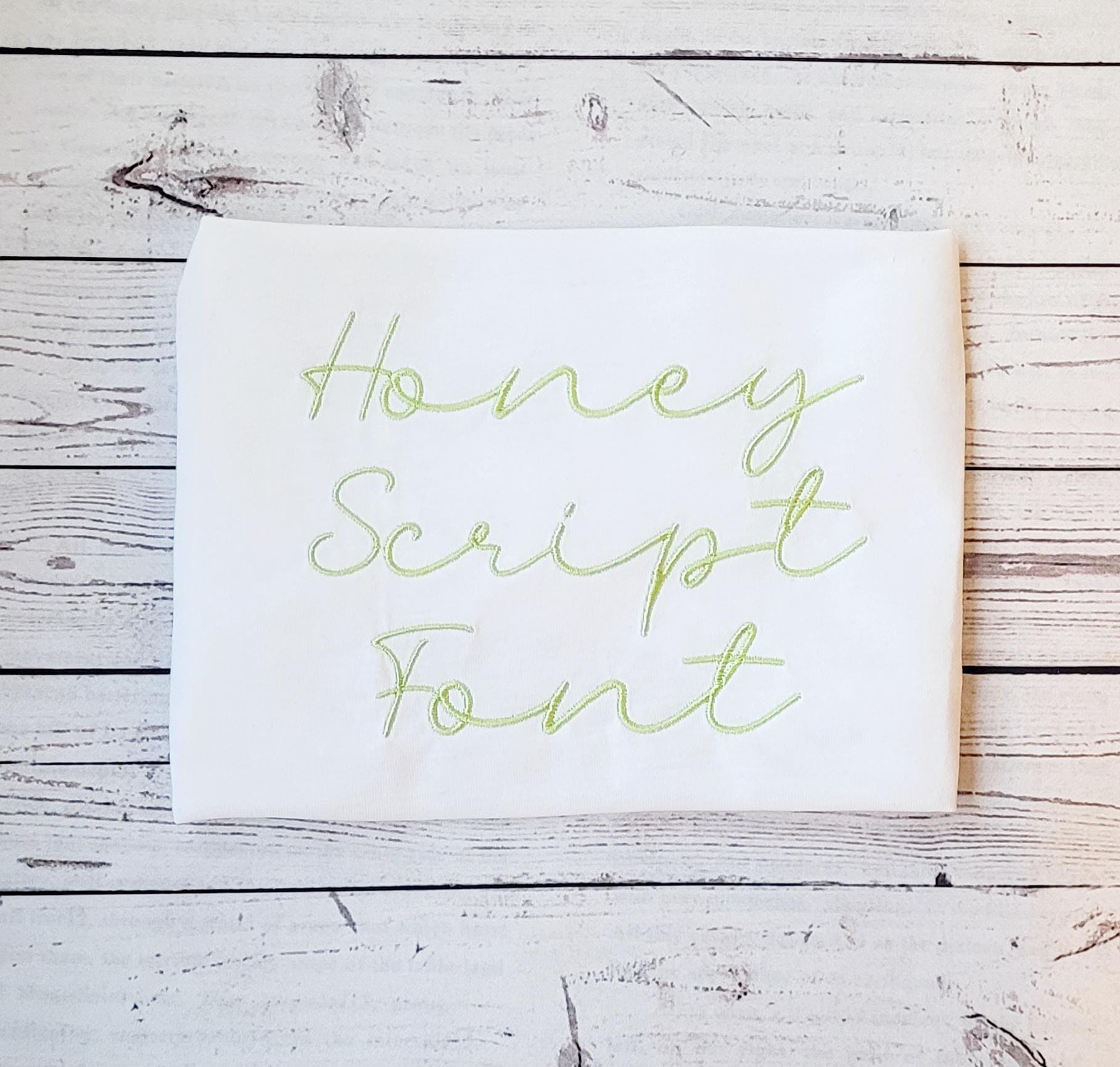 Honey Script Embroidery Font: Native BX Font, Handwritten Style ...