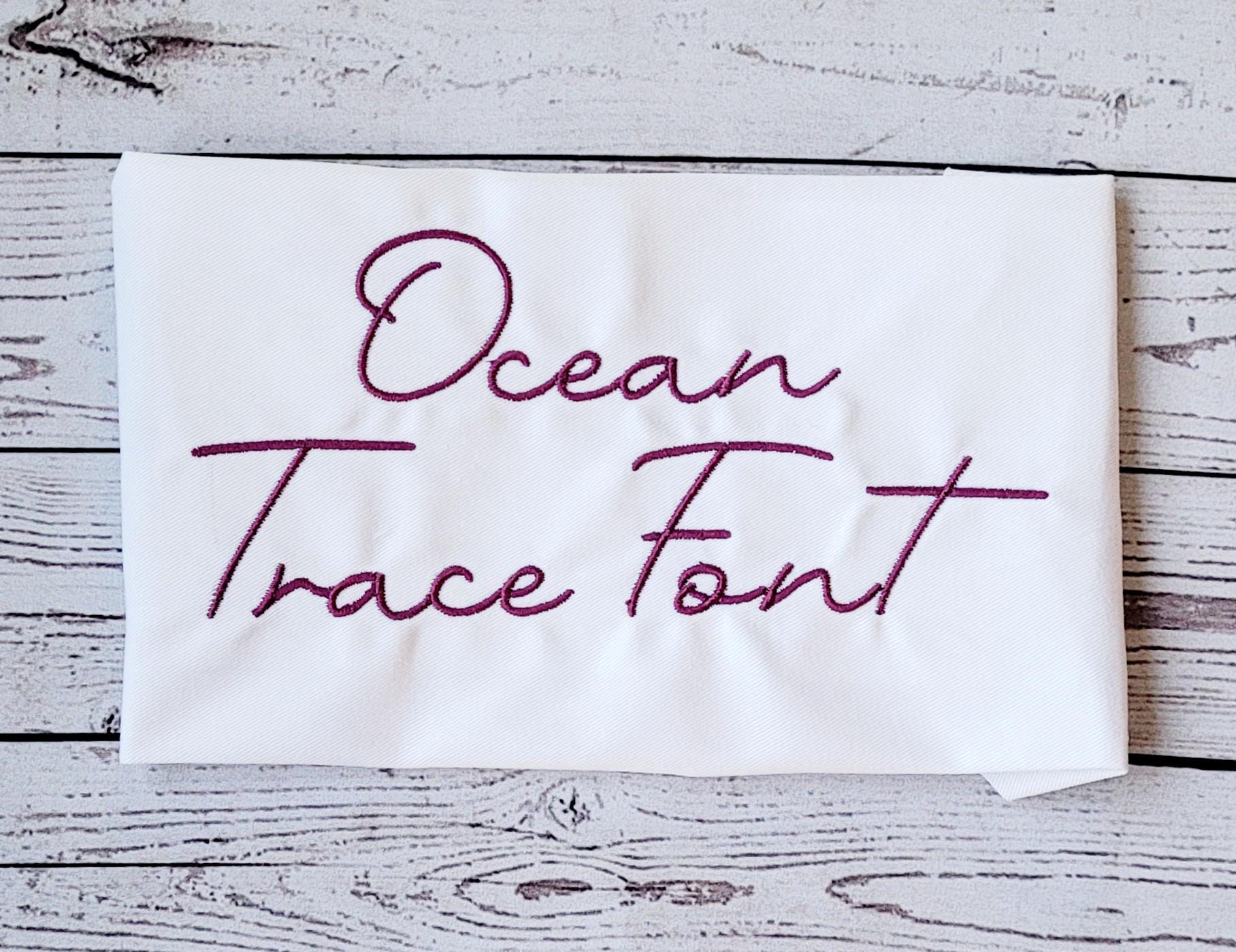 Ocean Trace Script Embroidery Font: Native BX, Handwritten Style ...