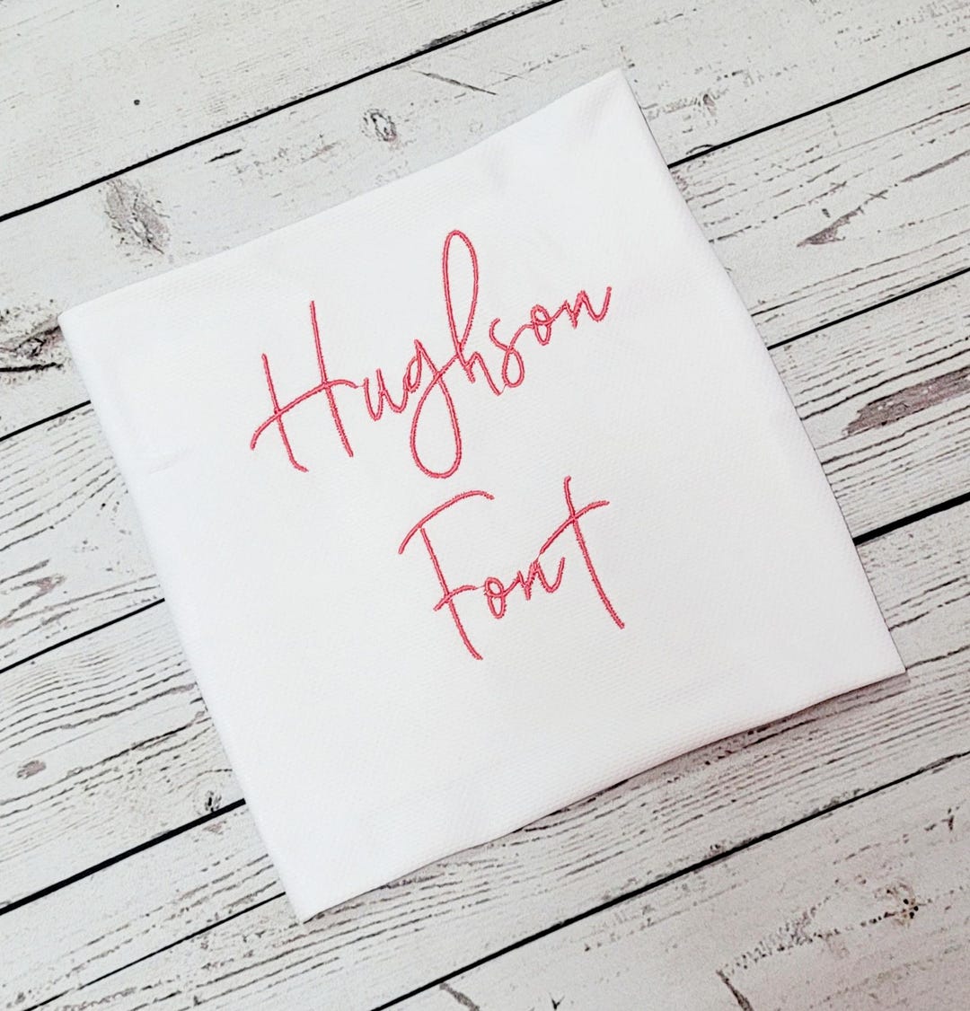 Hughson Cursive Embroidery Font: Handwritten Style (digital Download ...