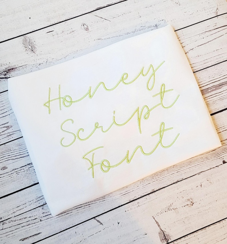 Honey Script Embroidery Font: Native BX Font, Handwritten Style ...