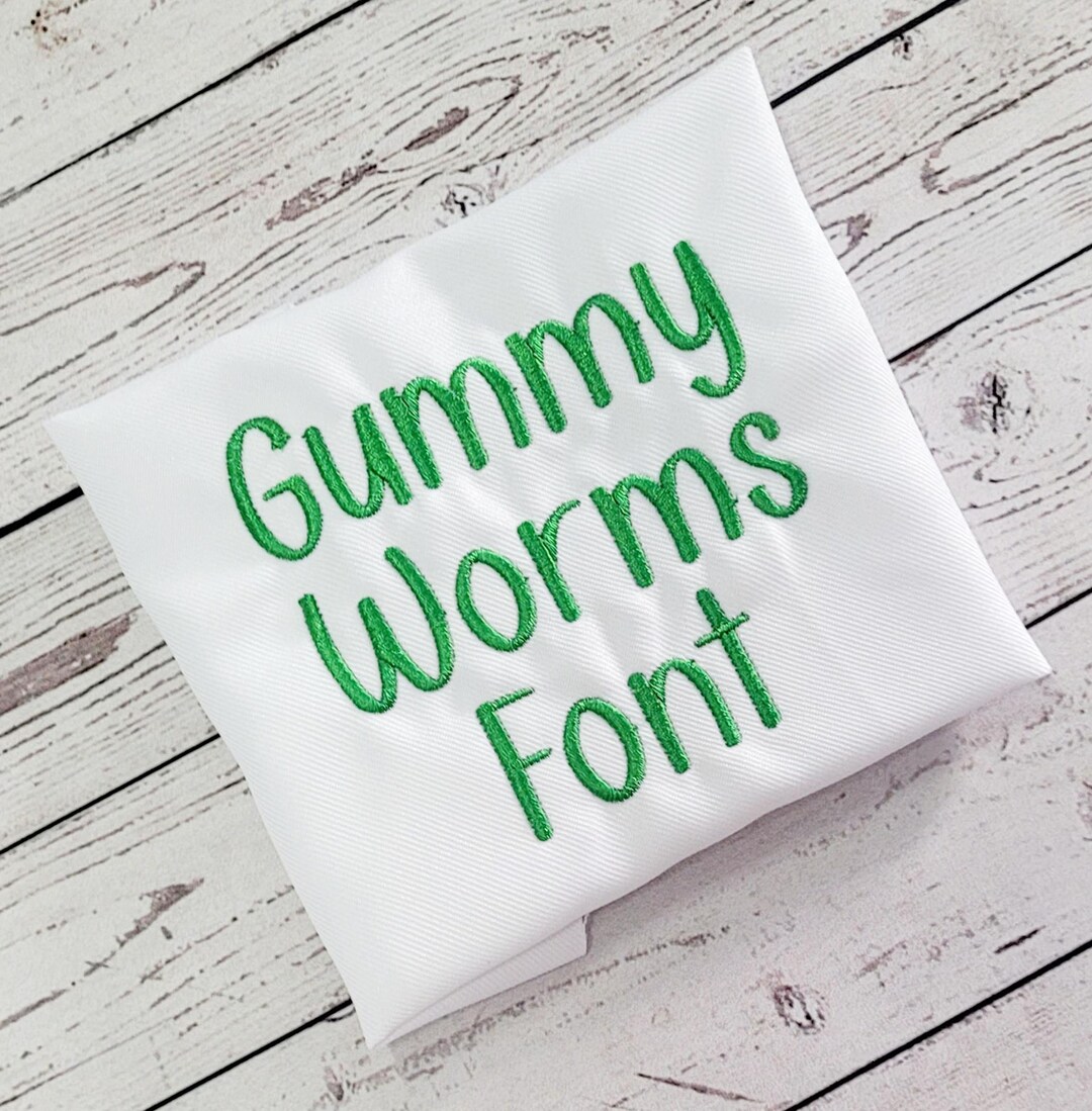 Gummy Worms Handwritten Embroidery Font: Native BX (digital Download ...