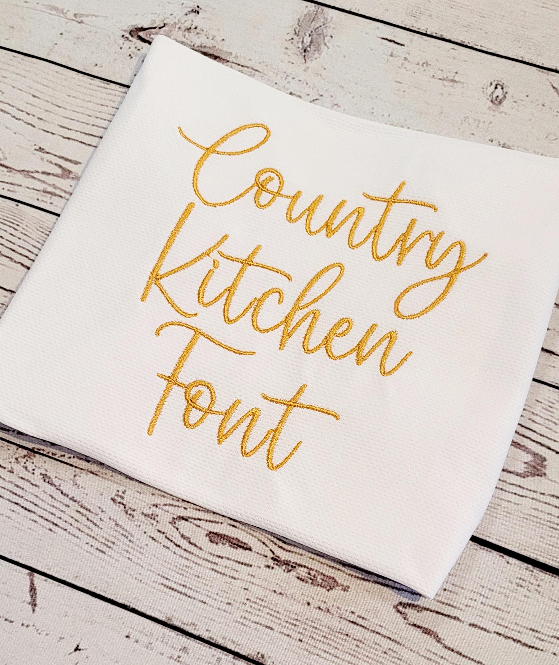 Country Kitchen Font Embroidery Design, Handwritten, Digital Download ...