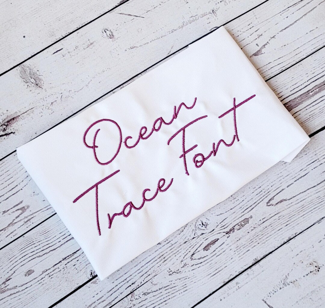 Ocean Trace Script Embroidery Font: Native BX, Handwritten Style ...