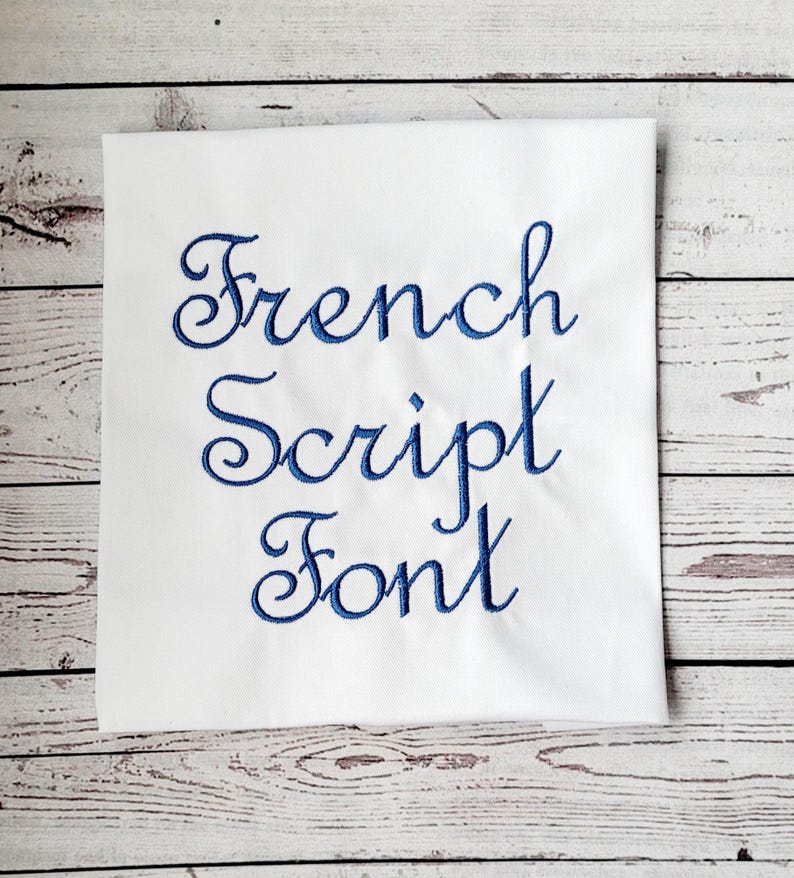 French Script Embroidery Font: Native BX Design (digital Download) - Etsy