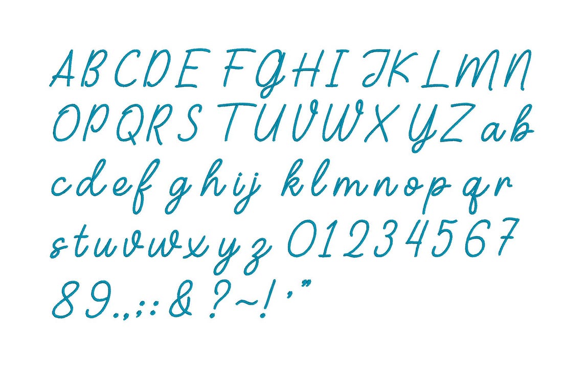 Shining Bright Cursive Embroidery Font (digital Download) - Etsy