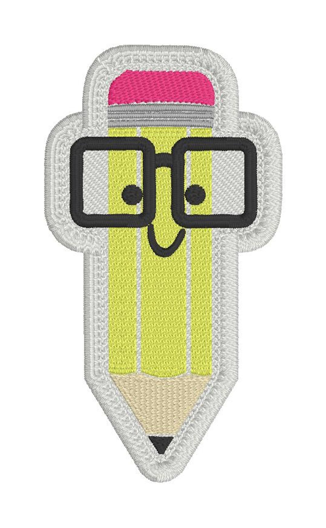 Cute Pencil Patch Embroidery Design, Machine Embroidery, Digital ...