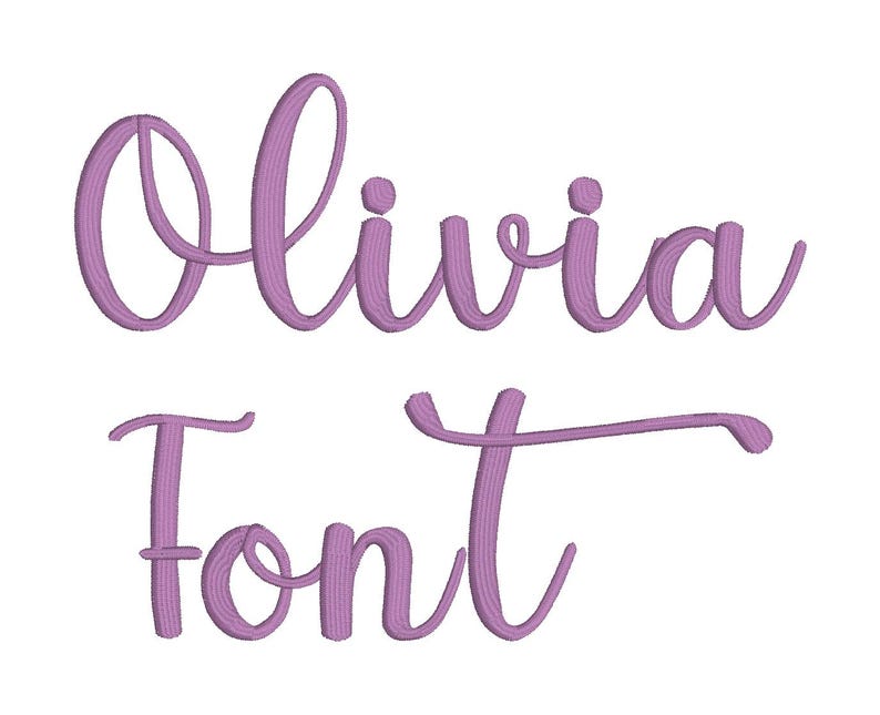 Olivia Font Embroidery Design: Handwritten Cursive (digital Download ...