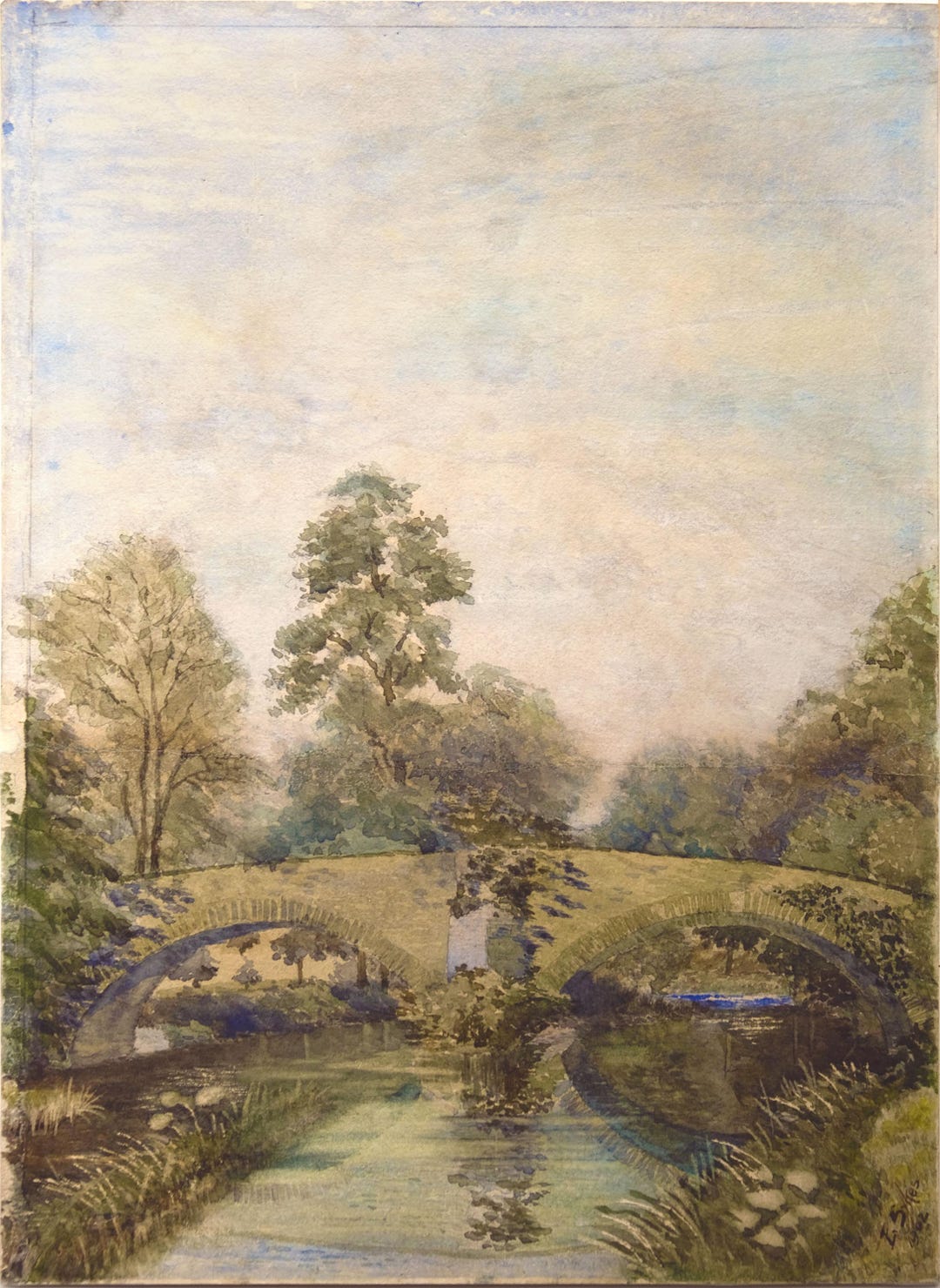 Original ''the River Bridge Scene'' Watercolour - Etsy