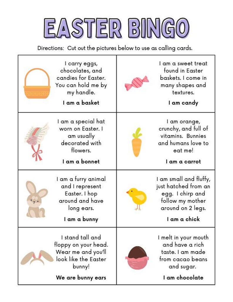 Easter Bingo Cards - A Fun Activity for the Entire Family! - Etsy