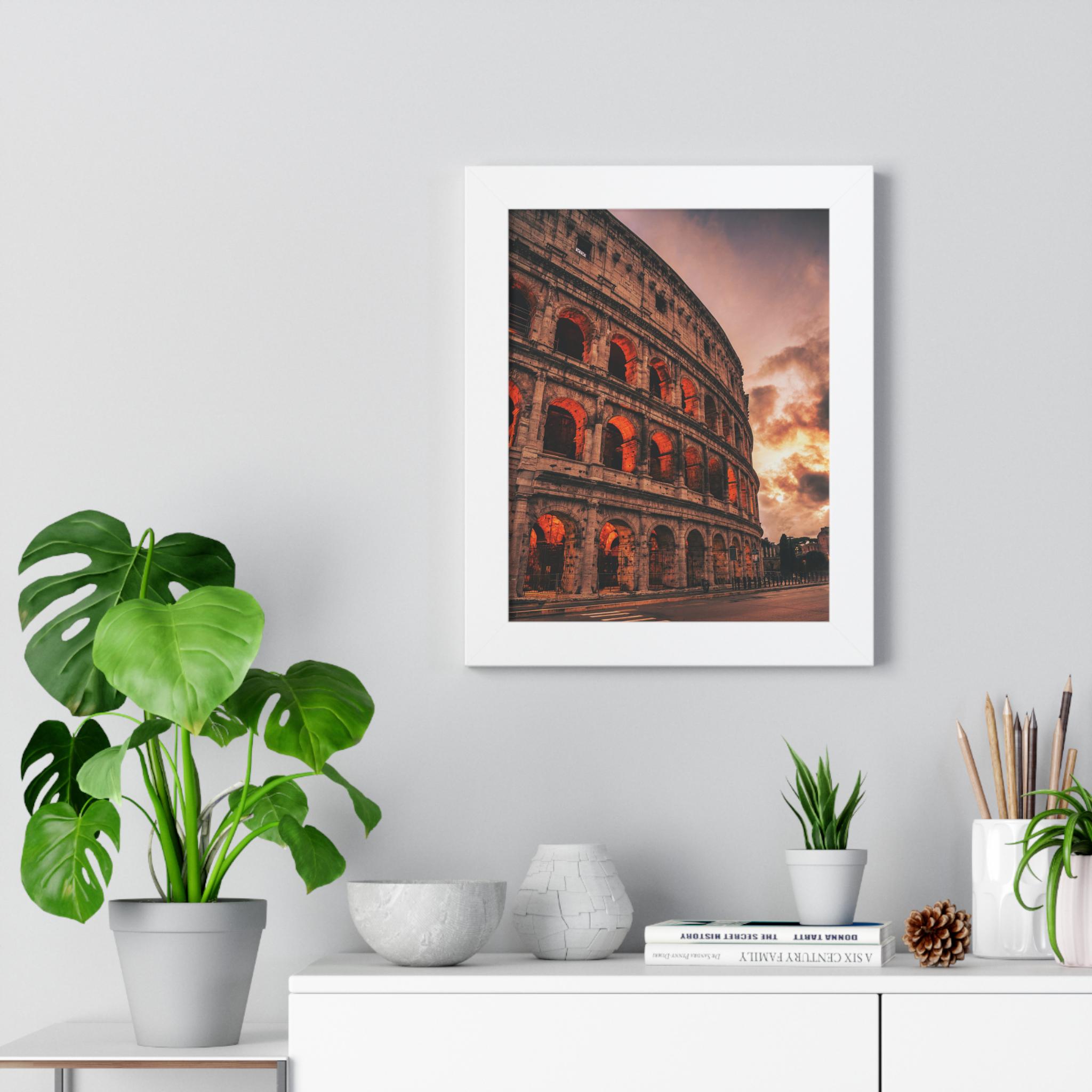 Sunset Photo of the Coliseum in Rome Framed Vertical Poster - Etsy