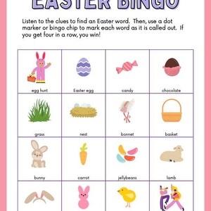 Easter Bingo Cards - A Fun Activity for the Entire Family! - Etsy
