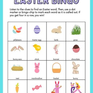 Easter Bingo Cards - A Fun Activity for the Entire Family! - Etsy