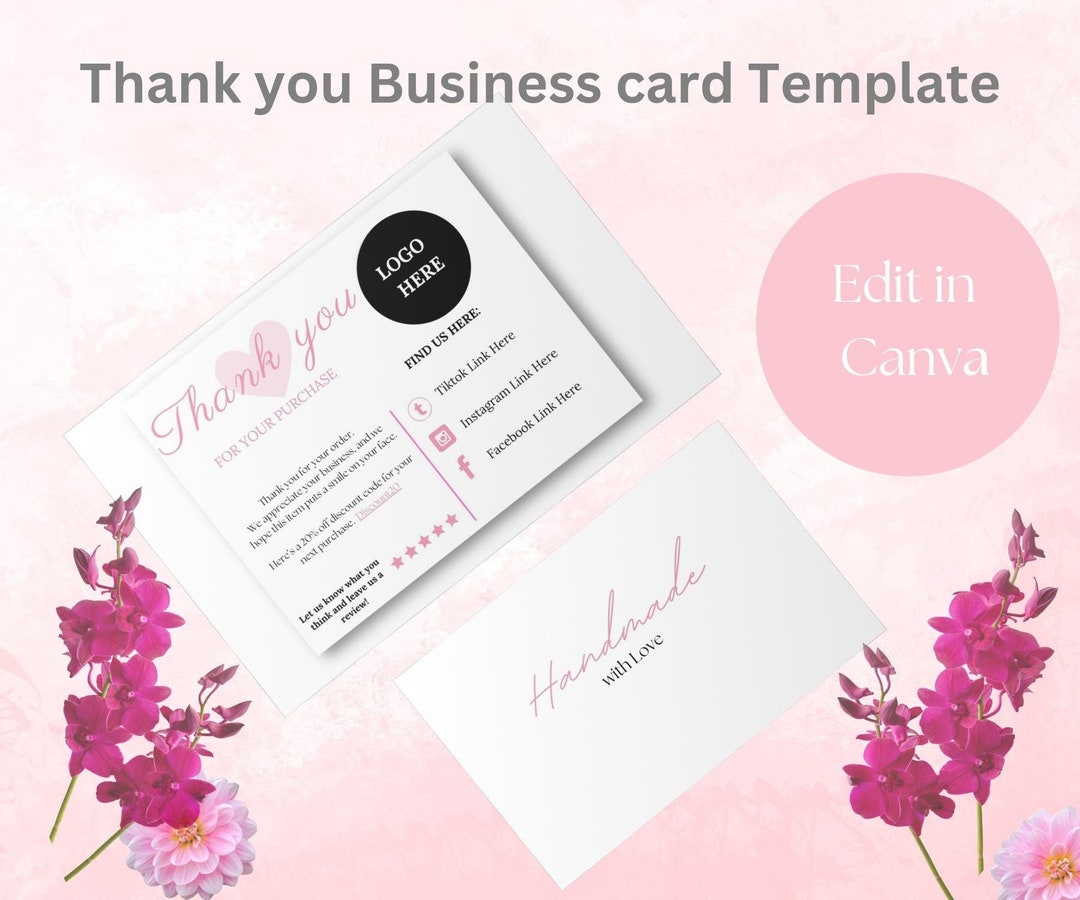 Small Business Thank You Cards | Digital Card | Package Inserts | Ready ...