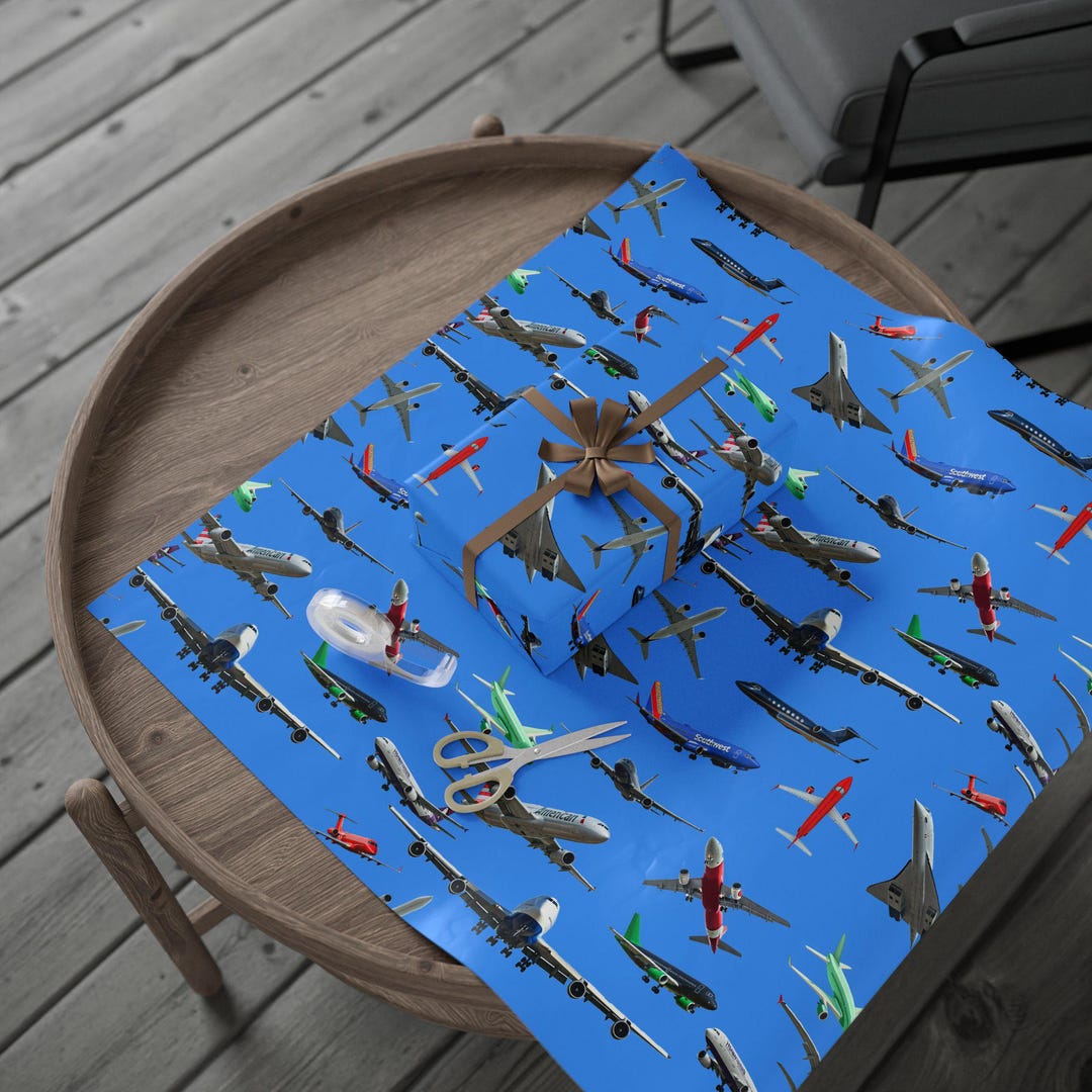 Aviation Wrapping Paper, Airplane Wrapping Paper, Aviation Gift Wrap ...