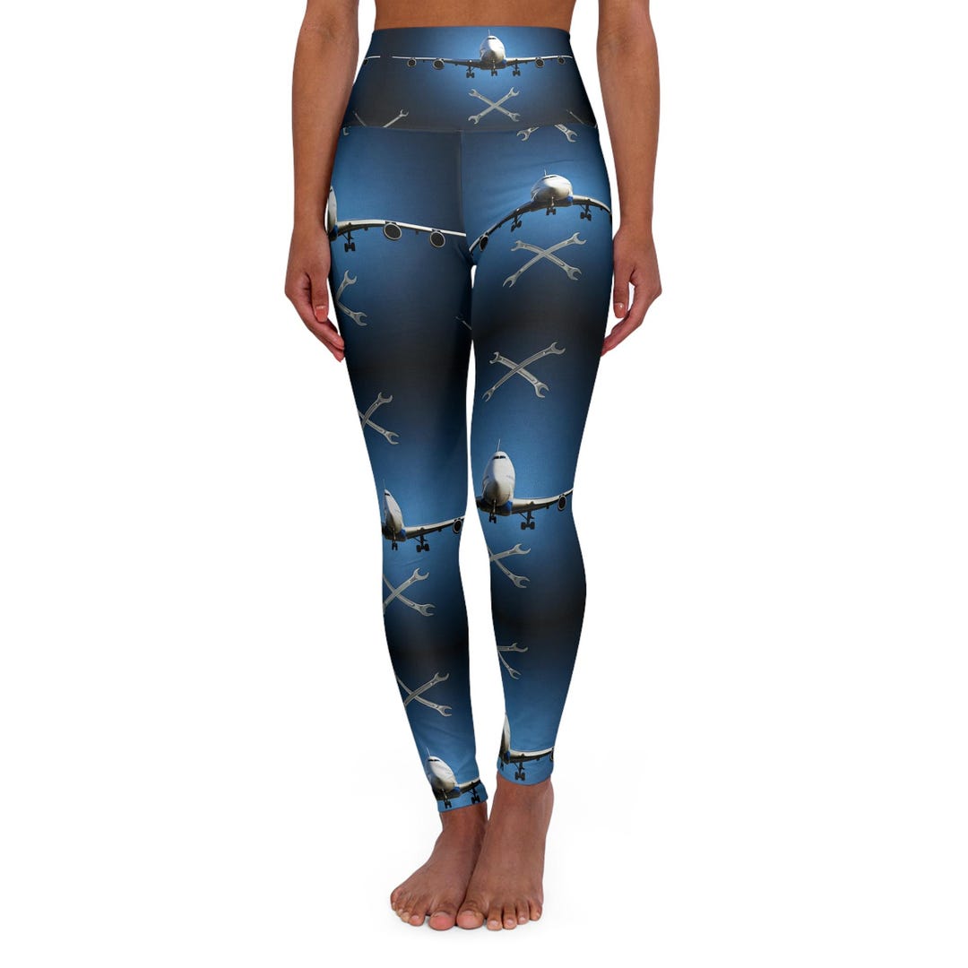 Airplane Leggings, Yoga Leggings, Aircraft Mechanic Gift, Boeing 747 ...