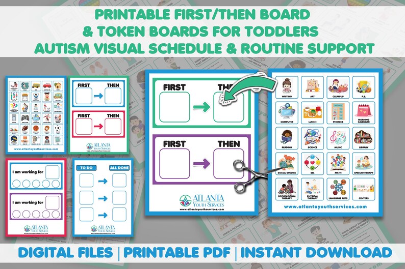 Printable First/then Board & Token Boards for Toddlers | Autism Visual ...